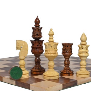Lotus Series Chess Pieces - Unique Hand Carved Chessmen & Artistic Only ...