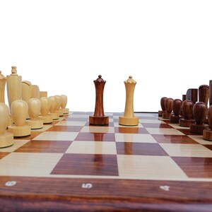 Wooden Chess Set Handcrafted chessmen and 19 board | Etsy