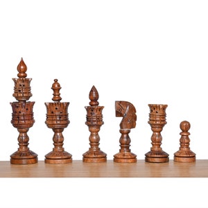 Lotus Series Chess Pieces - Unique Hand Carved Chessmen & Artistic Only ...