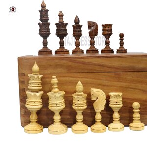 Lotus Series Chess Pieces - Unique Hand Carved Chessmen & Artistic Only ...
