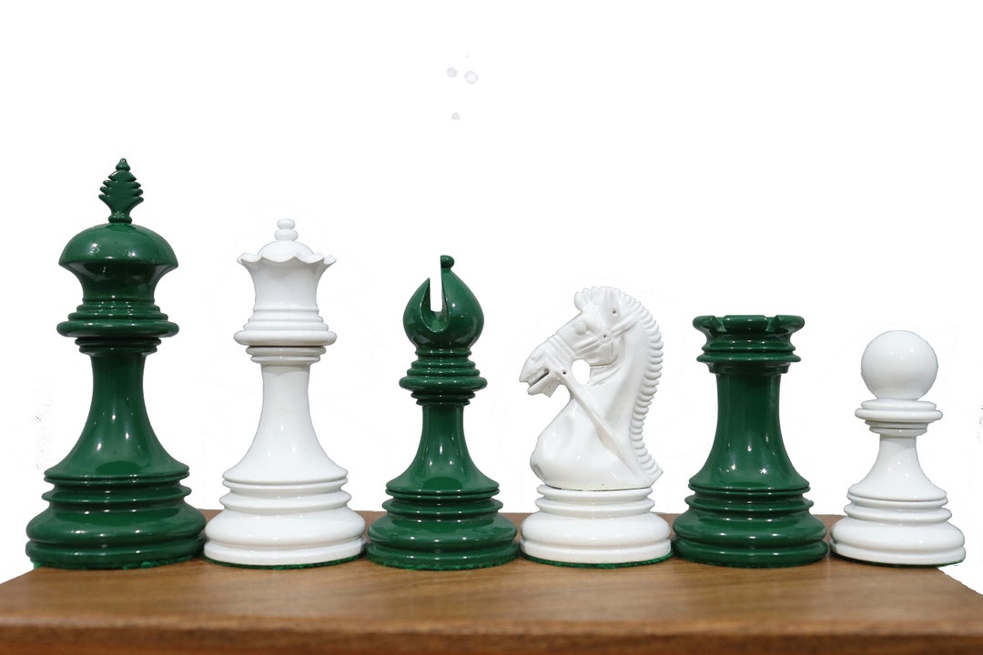 4" Legendary Bridle Knight Chess Set | Staunton Triple Weighted White ...