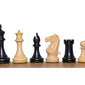 Marshall Series Staunton Chess Pieces Only in Ebony/ Natural Boxwood ...