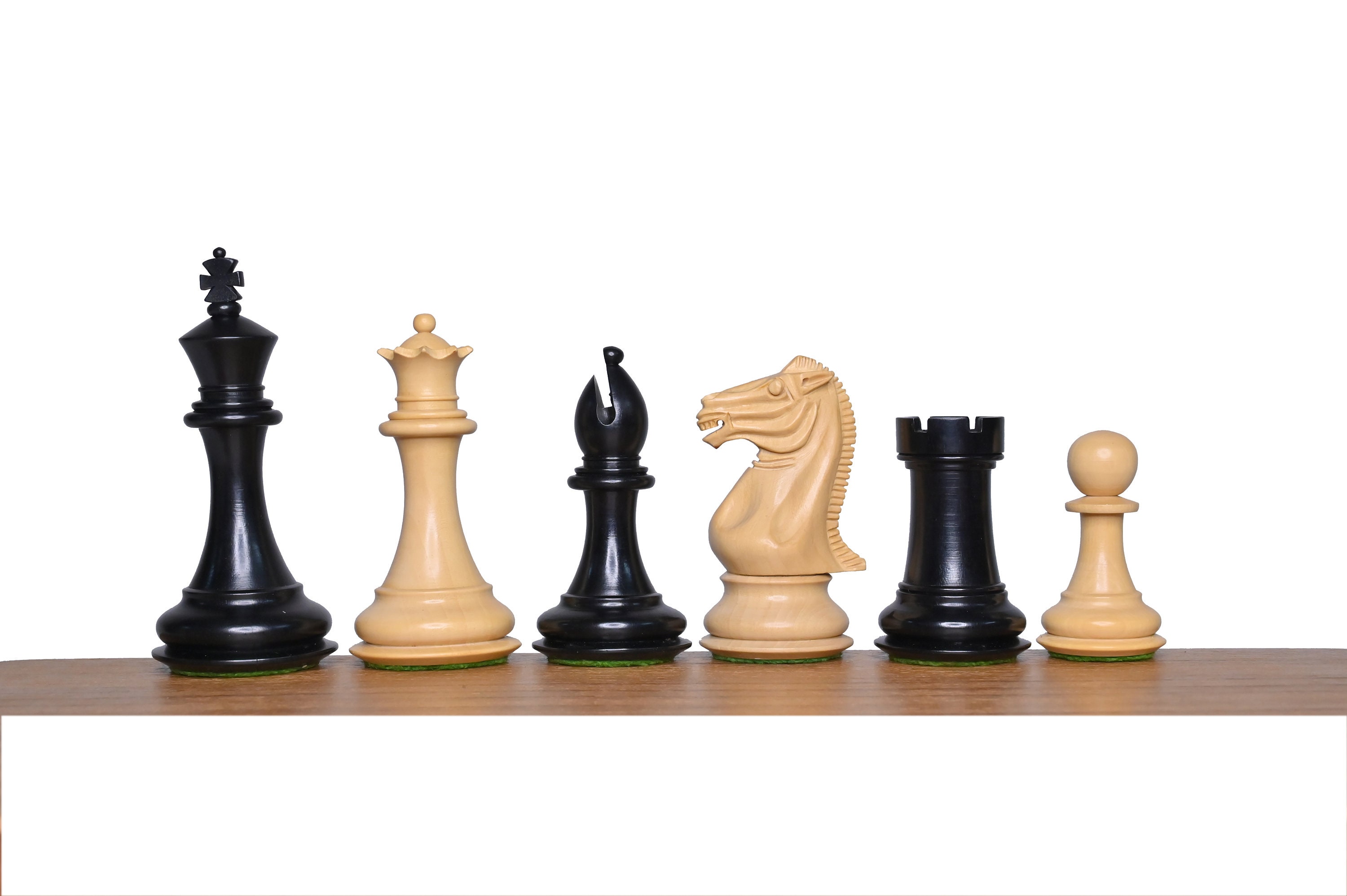 Marshall Series Staunton Chess Pieces Only in Ebony/ Natural Boxwood ...