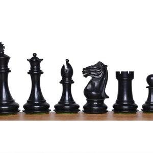 Marshall Series Staunton Chess Pieces Only in Ebony/ Natural Boxwood ...