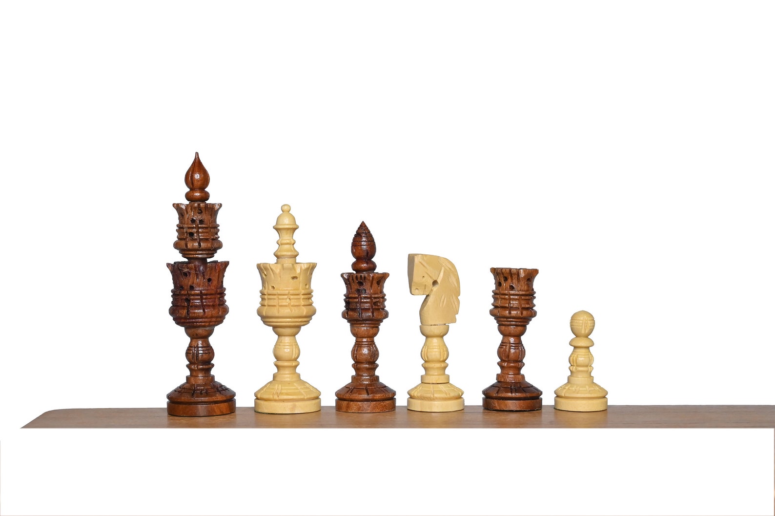 Lotus Series Chess Pieces - Unique Hand Carved Chessmen & Artistic Only ...