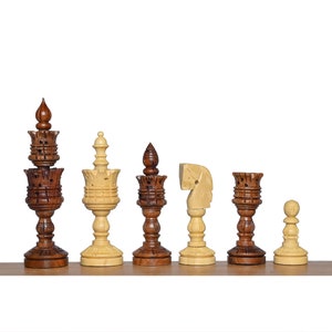 Lotus Series Chess Pieces - Unique Hand Carved Chessmen & Artistic Only ...