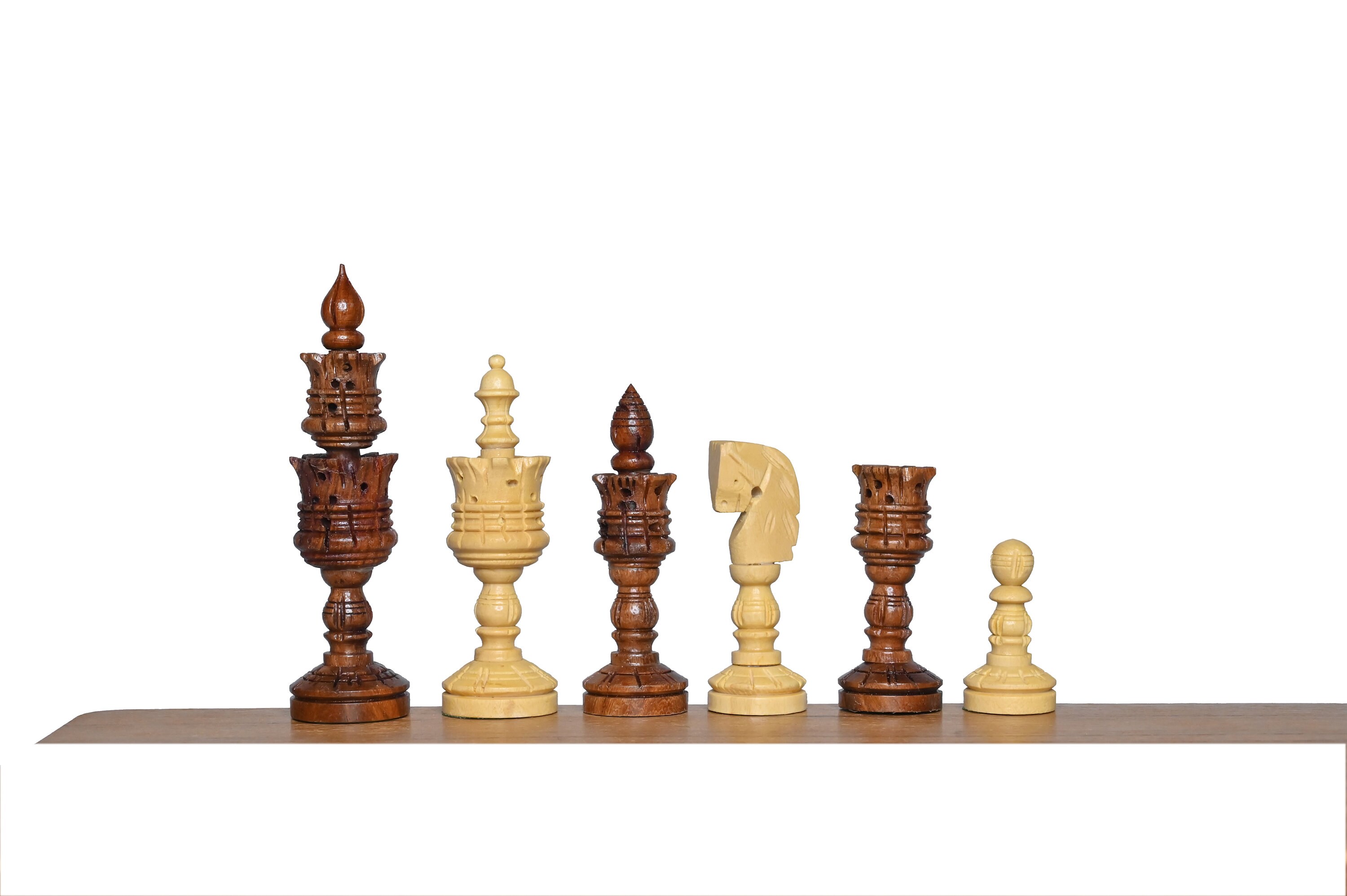 Lotus Series Chess Pieces - Unique Hand Carved Chessmen & Artistic Only ...