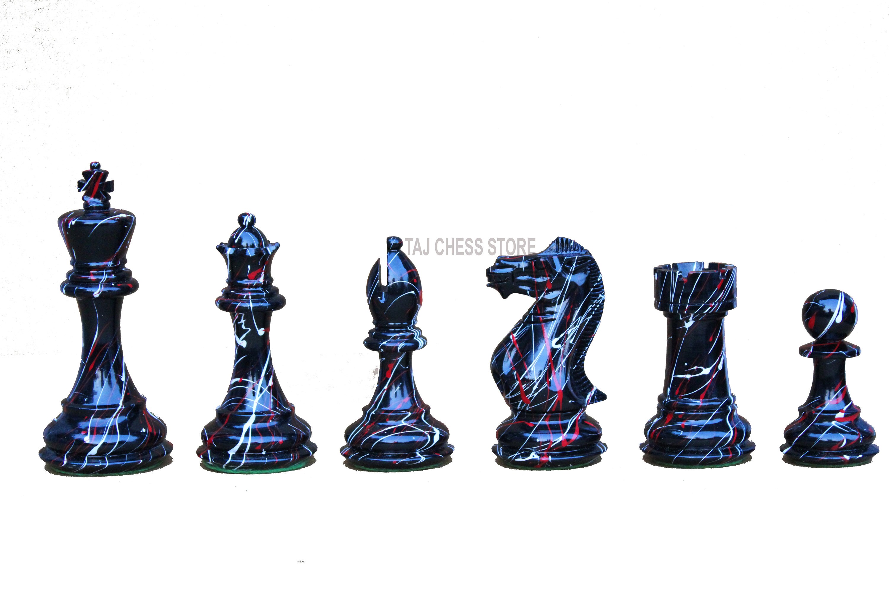 Professional Staunton Chess Pieces Set 4 Hand Painted - Etsy