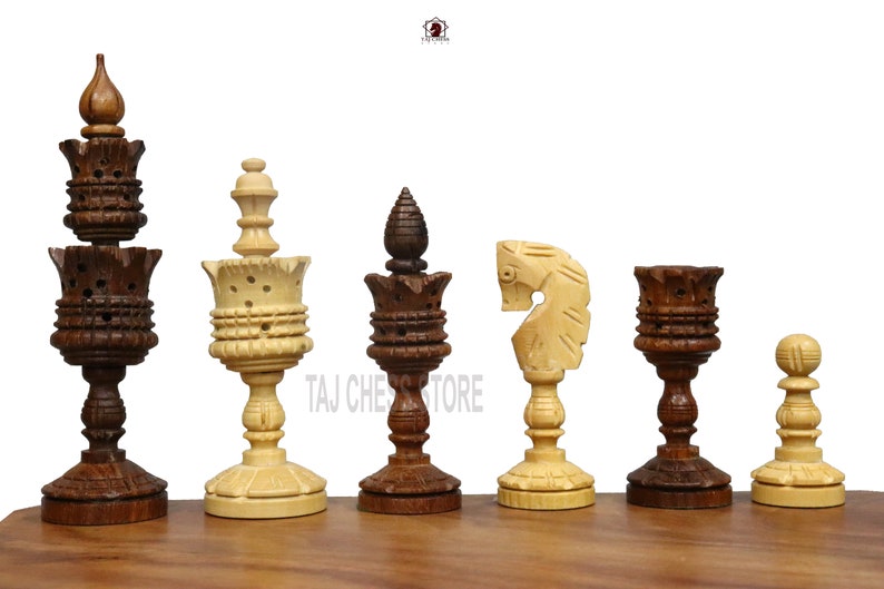 Lotus Series Chess Pieces Unique Hand Carved Chessmen & - Etsy