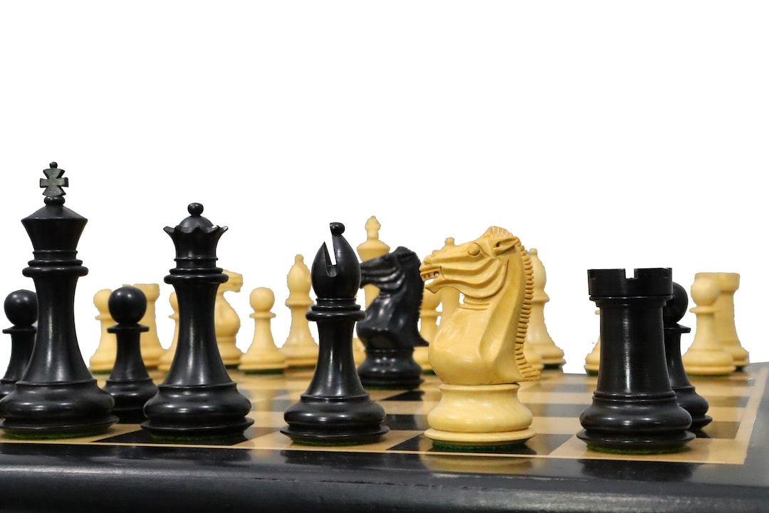Marshall Series Staunton Combo Chess Set in Ebony/ Natural Boxwood With ...