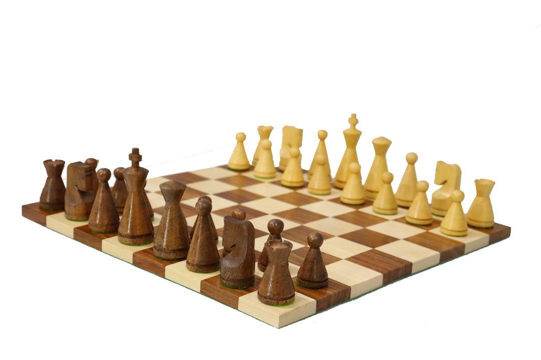 Weighted Russian Chess Set Cone Minimalist Chessmen With - Etsy