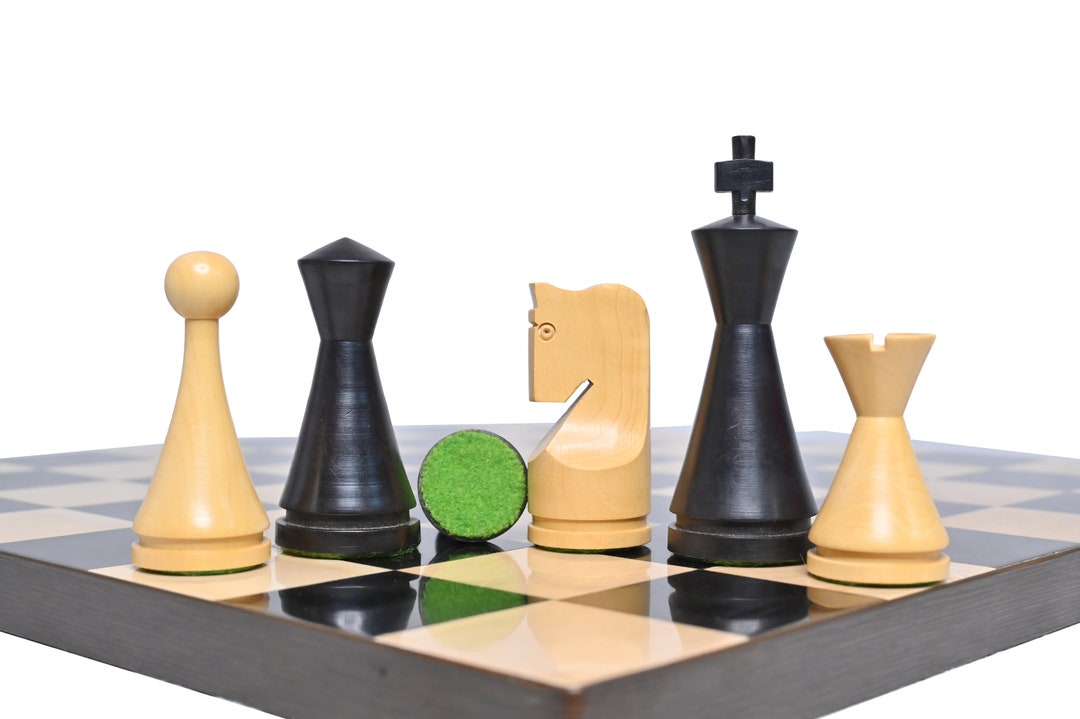 Weighted Russian Chess Set - Cone Minimalist Chessmen With Borderless ...