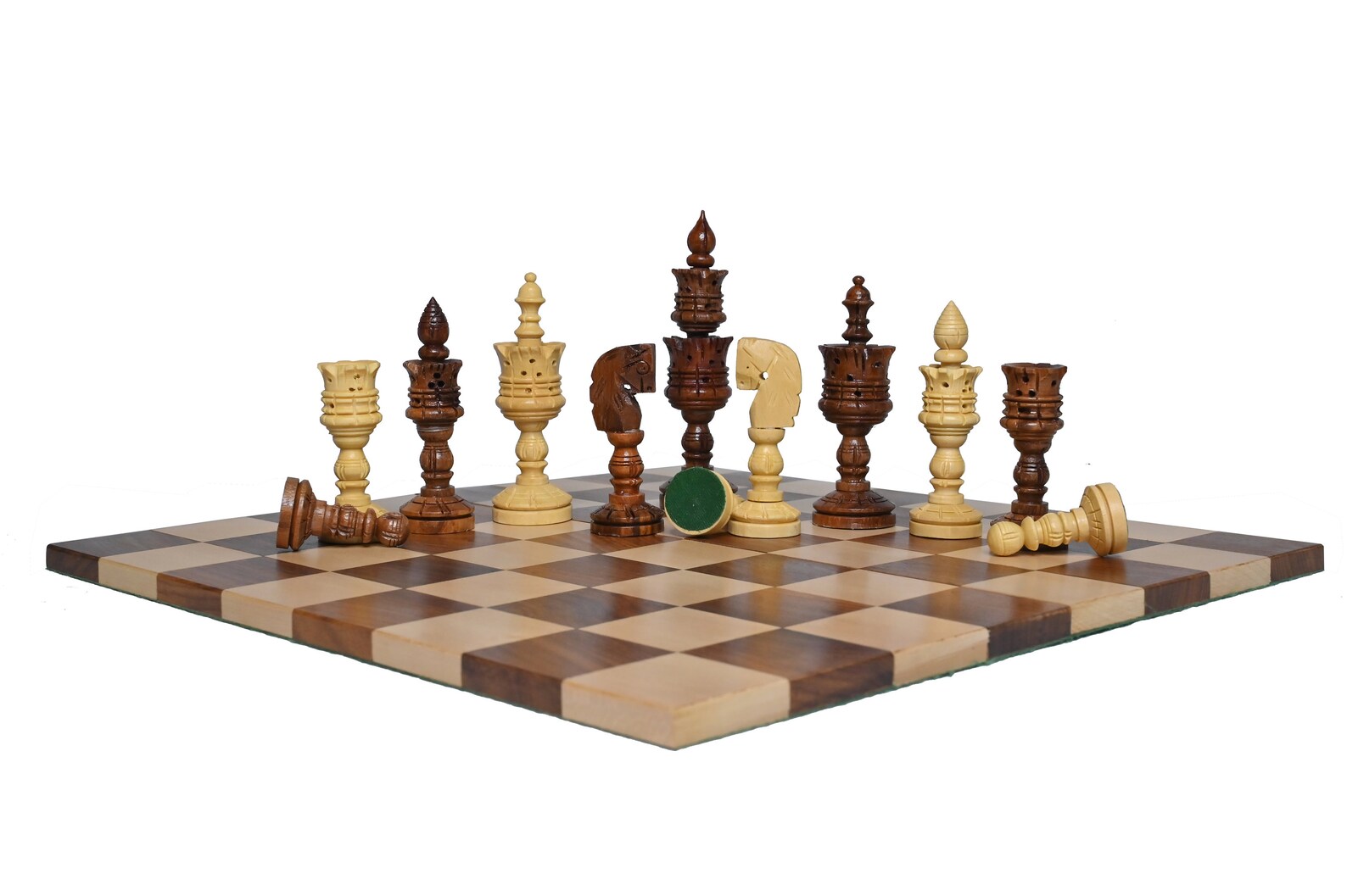Lotus Series Chess Pieces - Unique Hand Carved Chessmen & Artistic Only ...