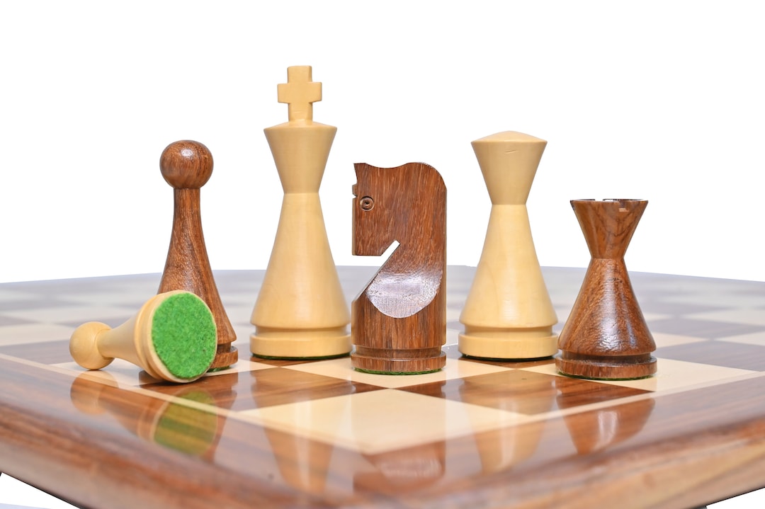 Weighted Russian Chess Pieces - Cone Minimalist Chessmen With 2 Extra ...