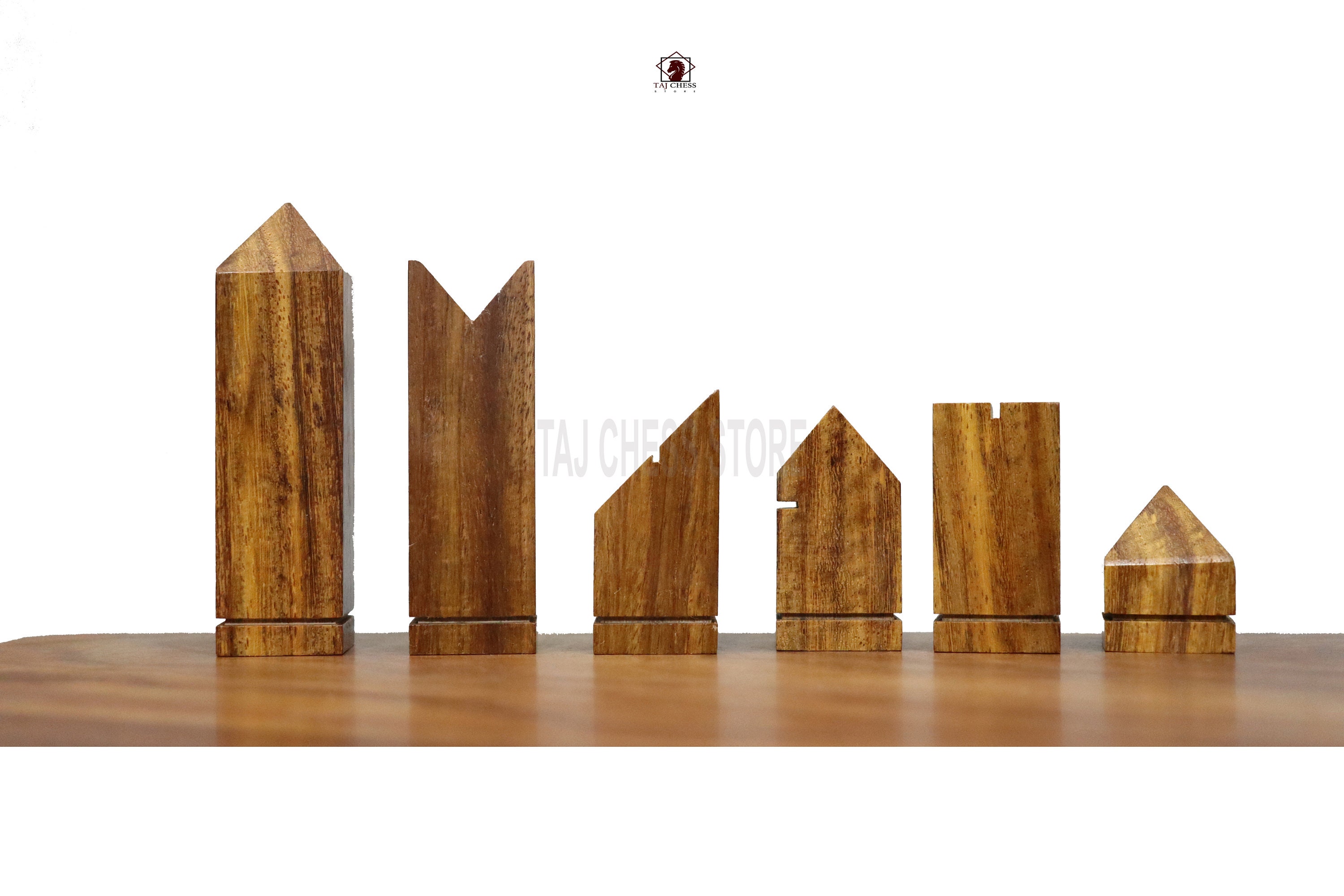Modern Pyramid Style Wooden Chess Set Pieces in Golden - Etsy