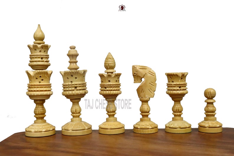 Lotus Series Chess Pieces Unique Hand Carved Chessmen & - Etsy