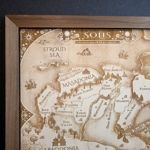 From Blood and Ash Map, Wood Engraved Map of Solis and Atlantia - Etsy