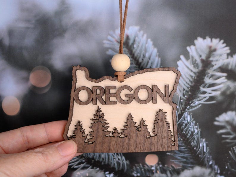 Oregon Ornament, Oregon Gifts, Wood Oregon State Christmas Ornament - Etsy