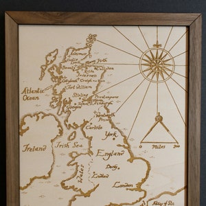 Outlander Map, Wood Engraved Map of Scotland From the World of the ...