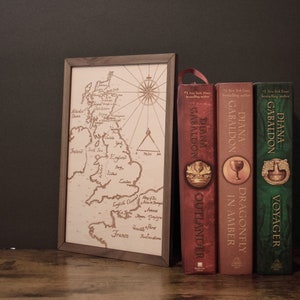 Outlander Map, Wood Engraved Map of Scotland From the World of the ...