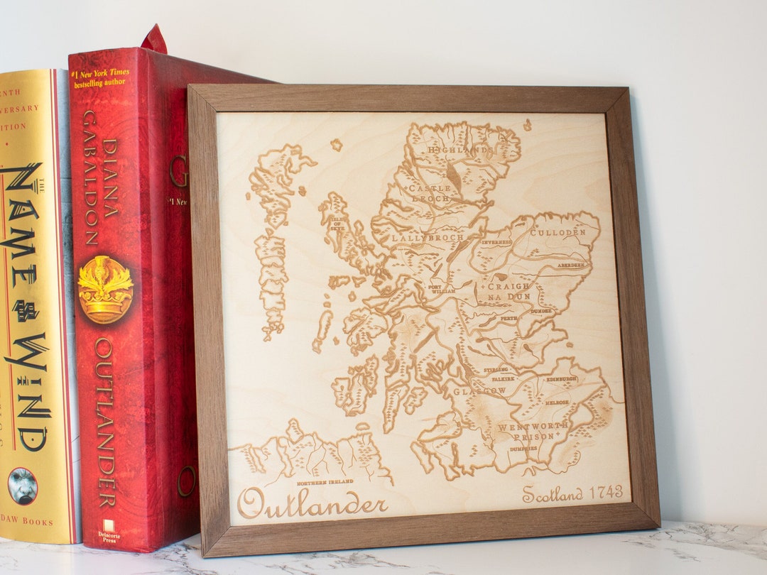 Outlander Map Wood Engraved Map of Scotland From the World of - Etsy