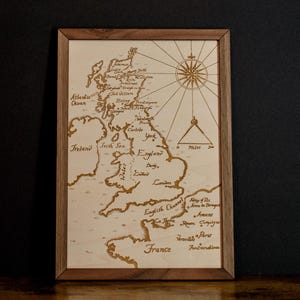 Outlander Map, Wood Engraved Map of Scotland From the World of the ...