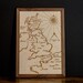 Outlander Map, Wood Engraved Map of Scotland From the World of the ...