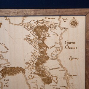 Throne of Glass Map, Wood Engraved Map of Erilea - Etsy
