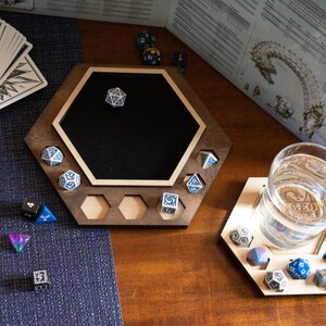 D&D Gift Set, 4 Dice Coasters/dice Tower/dm Coaster Tray Combo, Dnd ...