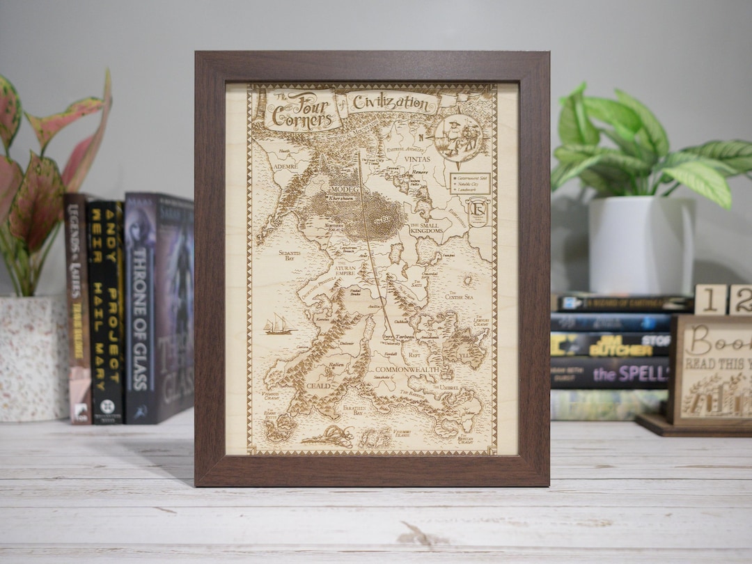 Name of the Wind Map, Wood Engraved Kingkiller Chronicle Map - Etsy