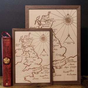 Outlander Map, Wood Engraved Map of Scotland From the World of the ...