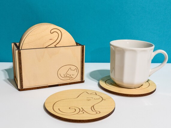 Cat Coasters Set of 8 Cute Cats Cat Lovers Gift Gift for | Etsy