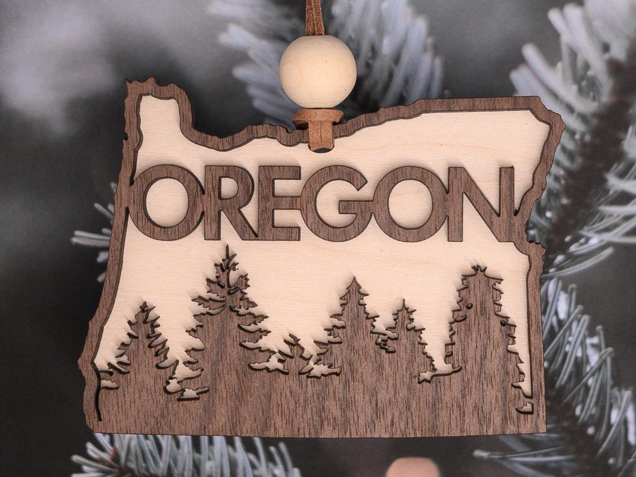 Oregon Ornament, Oregon Gifts, Wood Oregon State Christmas Ornament - Etsy