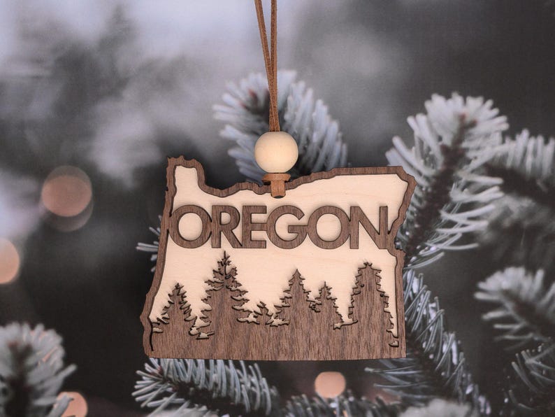 Oregon Ornament, Oregon Gifts, Wood Oregon State Christmas Ornament - Etsy
