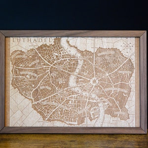 Luthadel Map, Wood Engraved Map From Mistborn, Cosmere - Etsy