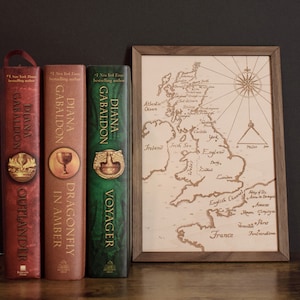 Outlander Map, Wood Engraved Map of Scotland From the World of the ...