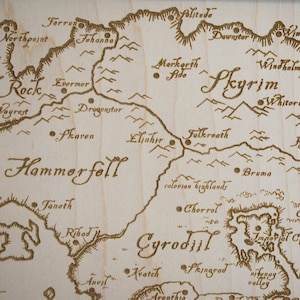 Elder Scrolls Map, Tamriel Wood Engraved Display Map - Etsy