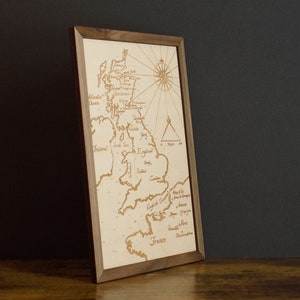 Outlander Map, Wood Engraved Map of Scotland From the World of the ...