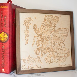 Outlander Map Wood Engraved Map of Scotland From the World of - Etsy