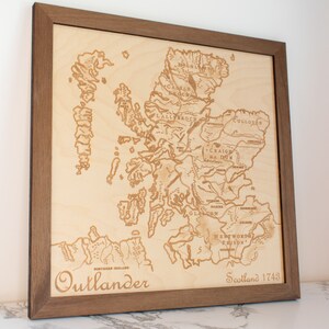 Outlander Map Wood Engraved Map of Scotland From the World of - Etsy