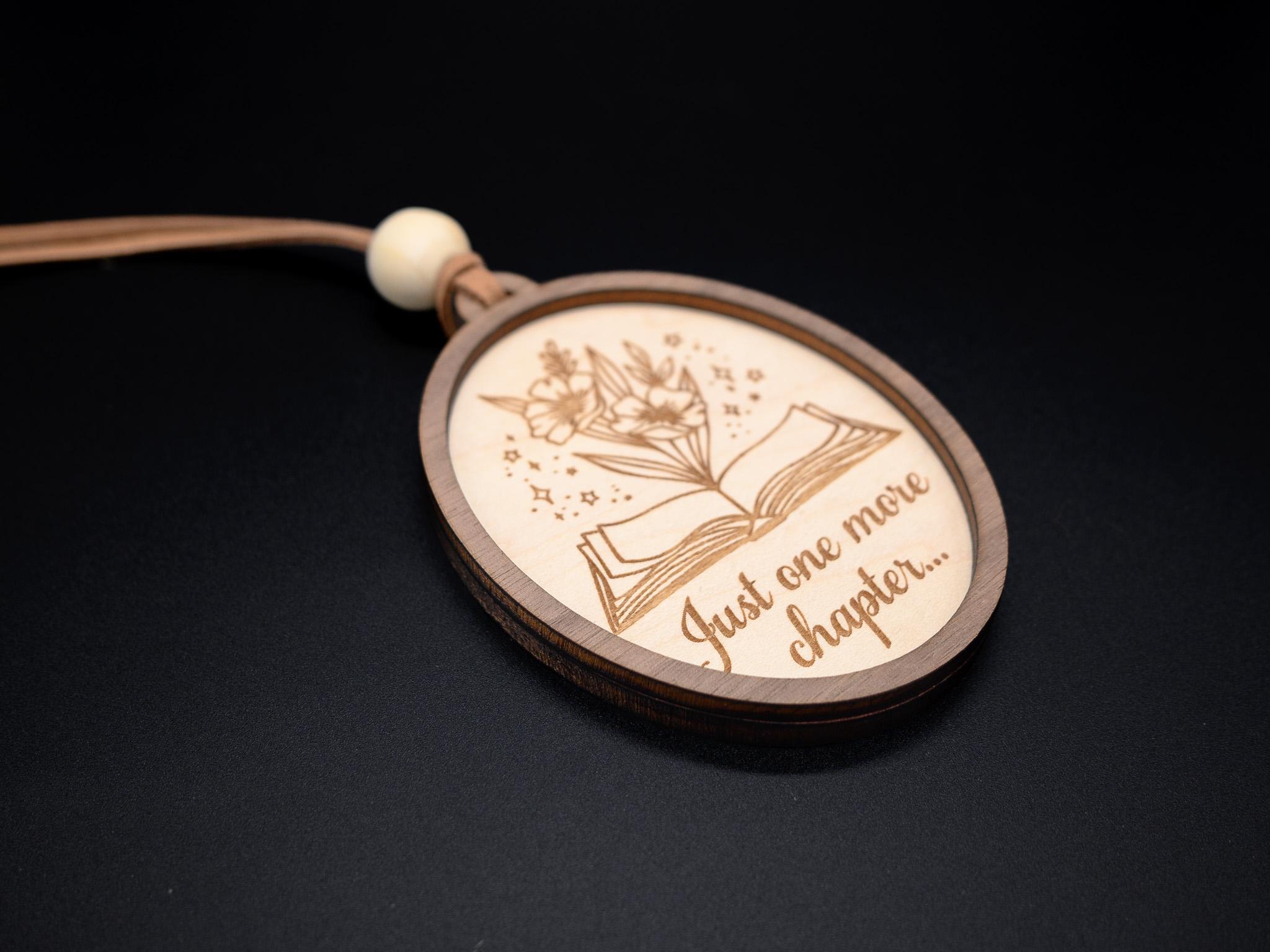 Book Ornament: Just One More Chapter Wood Engraved Ornament - Etsy