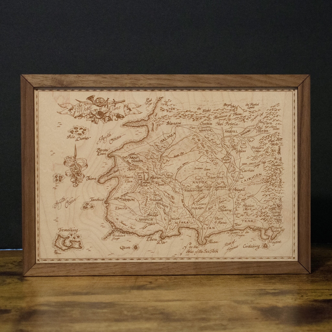 The Wheel of Time Map, Fantasy Wood Engraved Map - Etsy