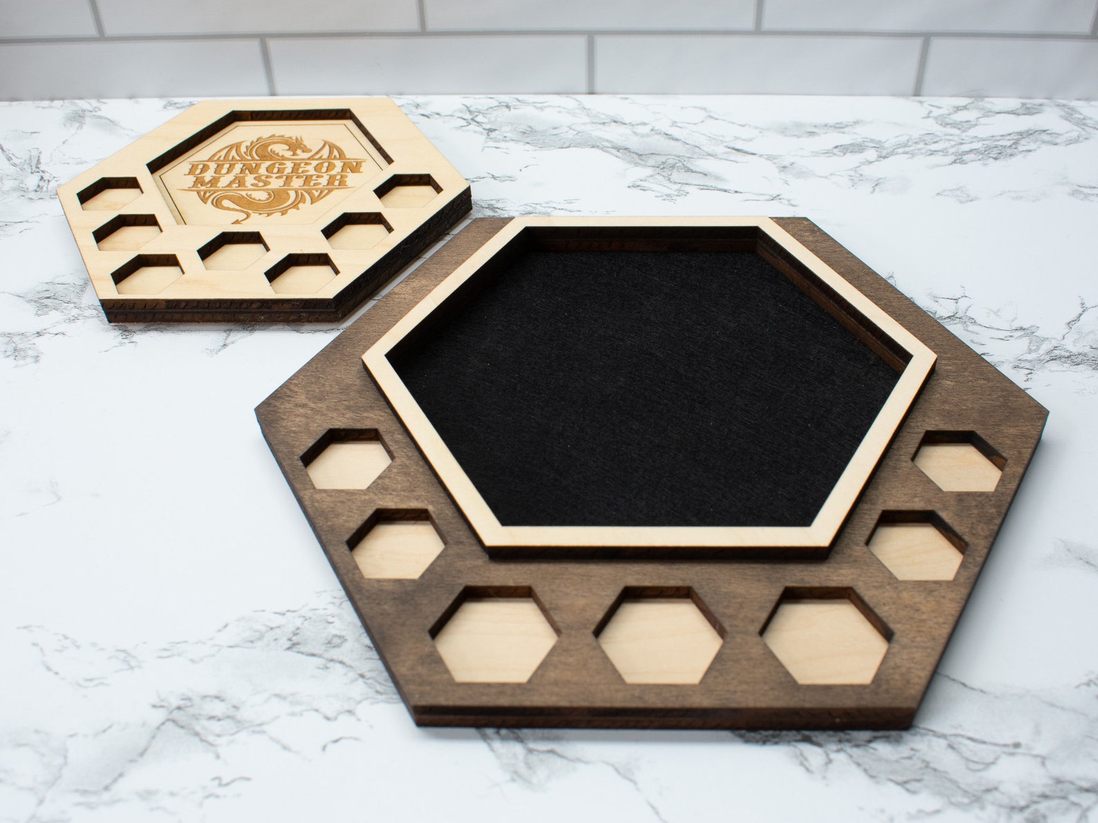 D&D Gift Set 4 Dice Coasters/dice Tower/dm Coaster Tray - Etsy