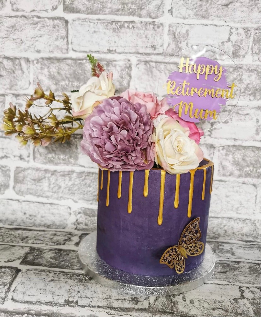 Personalised Acrylic Disc Cake Topper - Etsy