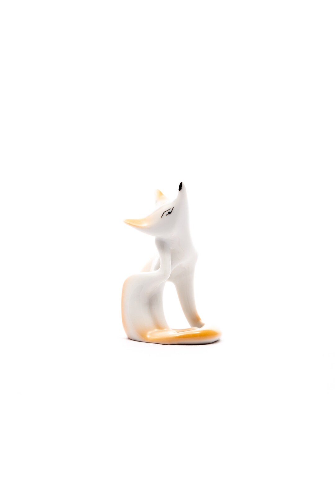 Itching Fox - Vintage Hollohaza Porcelain - Art-deco Fox - Hand Painted ...
