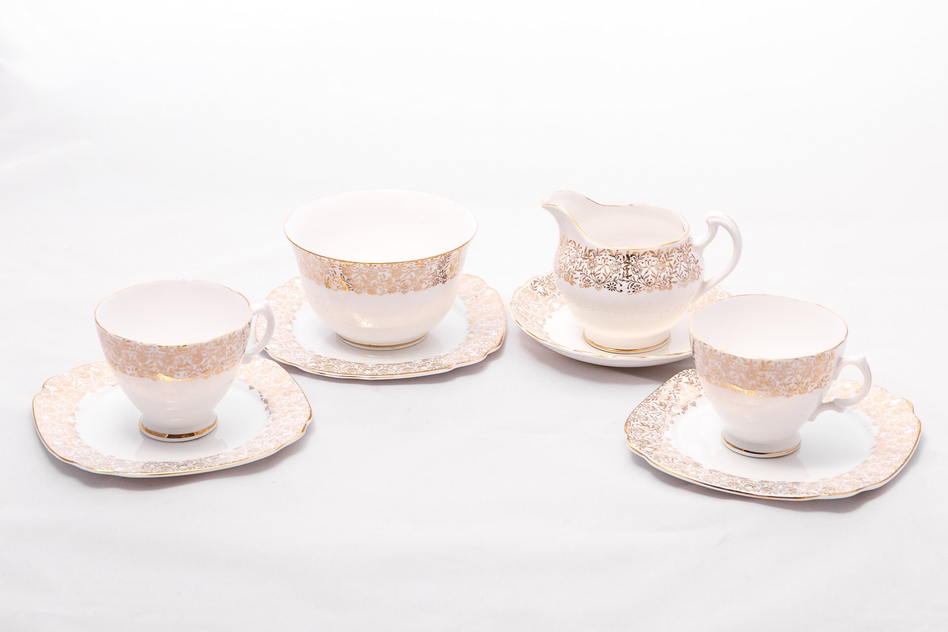 Golden Rose Bush Vintage 2 Person Porcelain Breakfast Set | Etsy