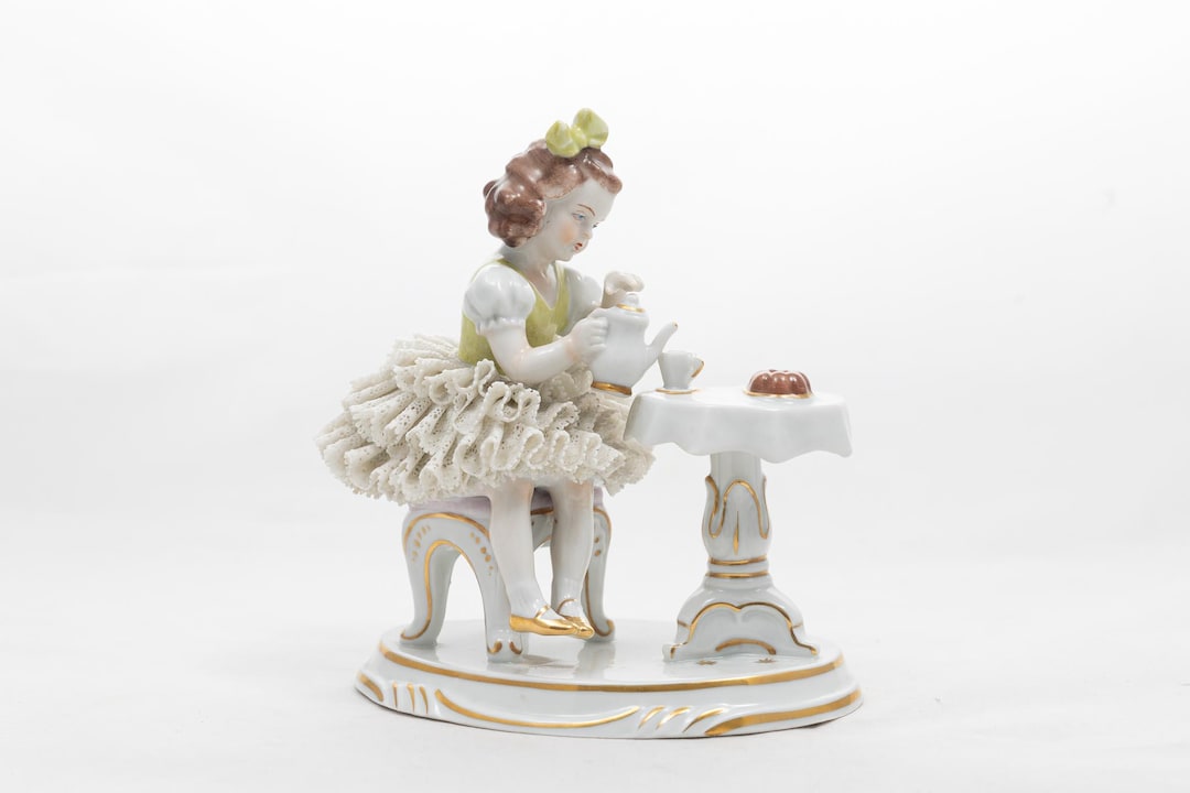 High Tea - Vintage Sitzendorf Porcelain - With Dresden Lace Detail ...
