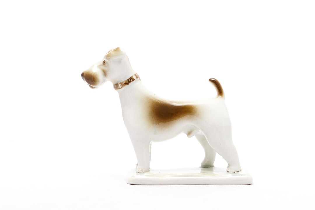 Foxy Dog Vintage Zsolnay Porcelain - Art-deco - Terrier Mutt - Hand ...