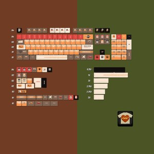 Vintage Gradient Keycaps Set, Mechanical Keyboard Keycaps Set, 143 PBT ...
