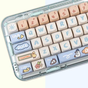Cute Duck Anime Keycaps Set, Cartoon Graffiti Keycap Set, Mechanical ...